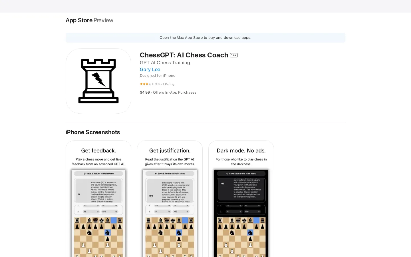 ChessGPT: AI Chess Coach on the App Store | AIStage