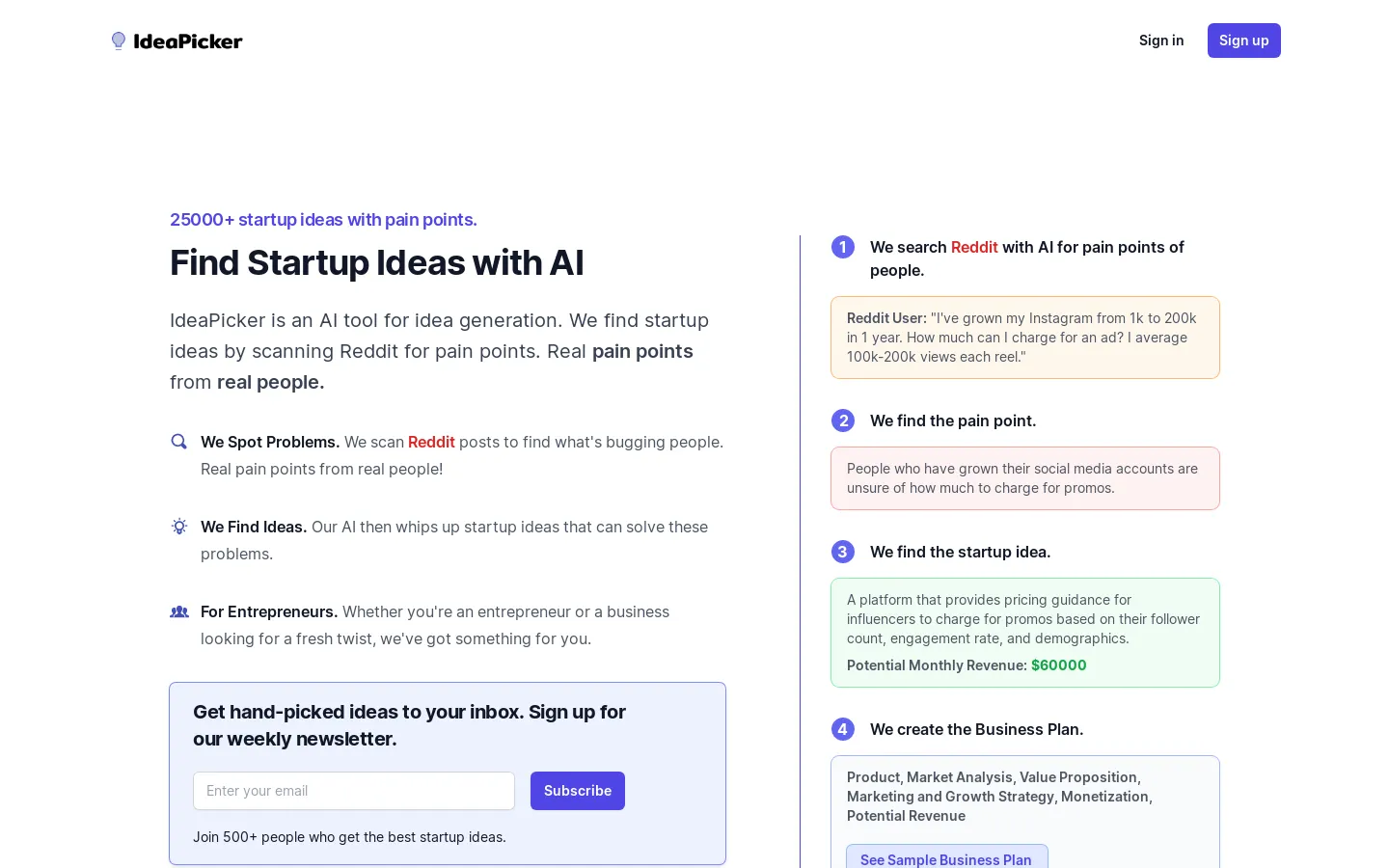 Find Startup Ideas with AI | IdeaPicker | AIStage