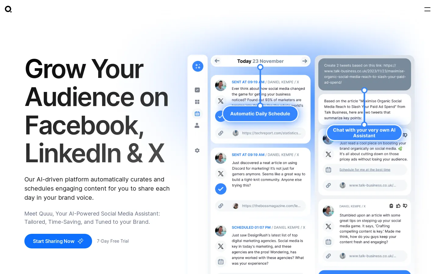 Quuu - Boost Your Audience on Facebook, LinkedIn & X | AIStage
