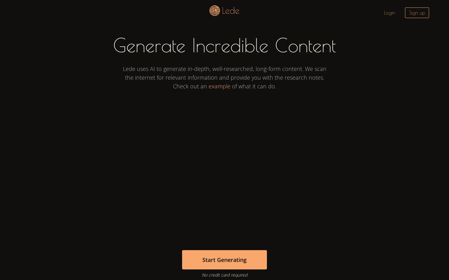 Lede AI Content Generator | Generate Well-Researched Long-Form Content | AIStage
