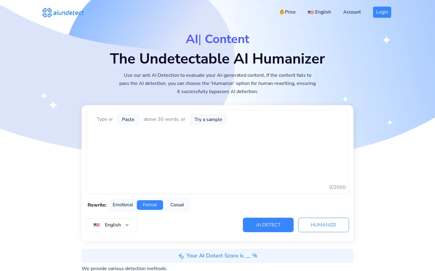 AI Undetect: Free Undetectable AI, Humanize AI Text | AIStage
