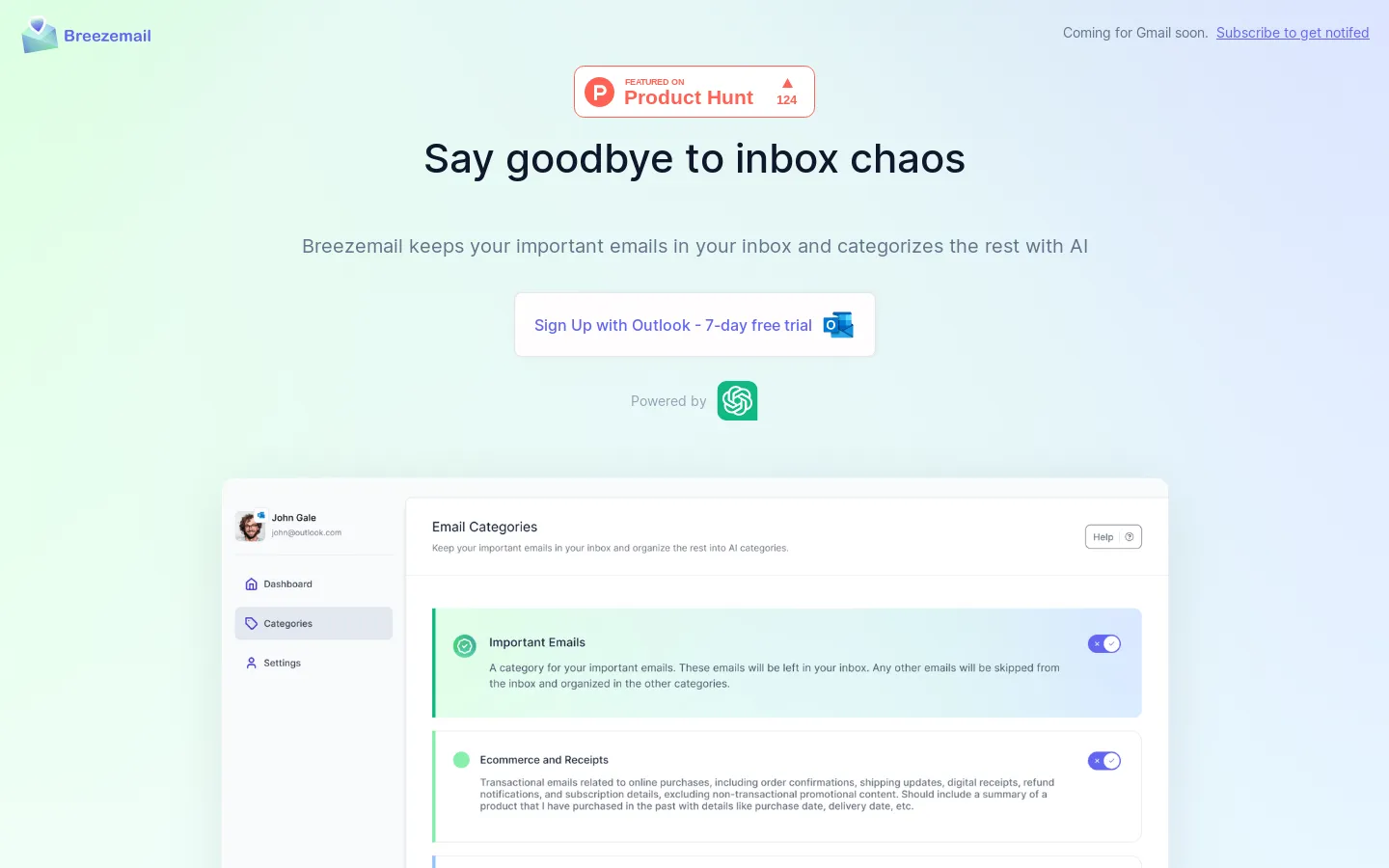Breezemail - Organize your inbox with AI categories | AIStage