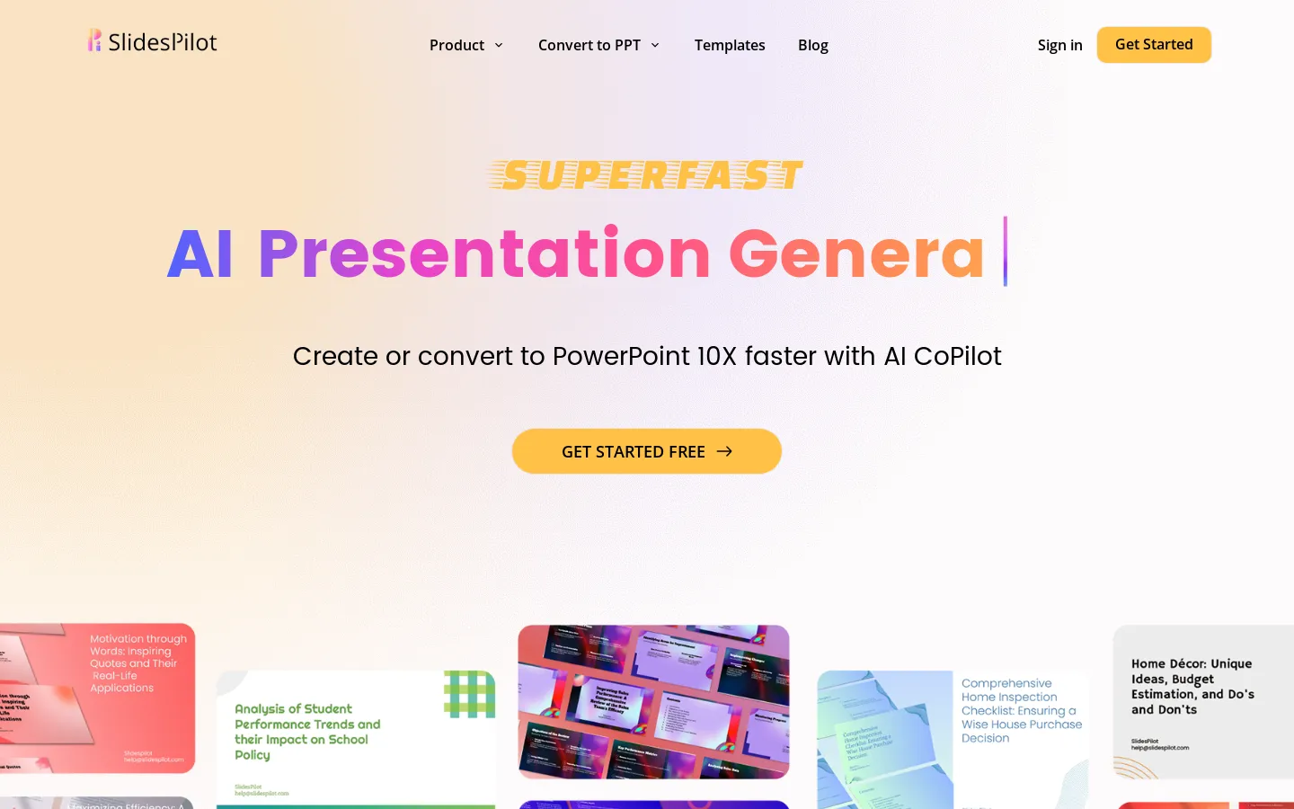 AI Presentation Suite - PPT Maker, AI Image Generator, PDF & Word to PPT | SlidesPilot | AIStage