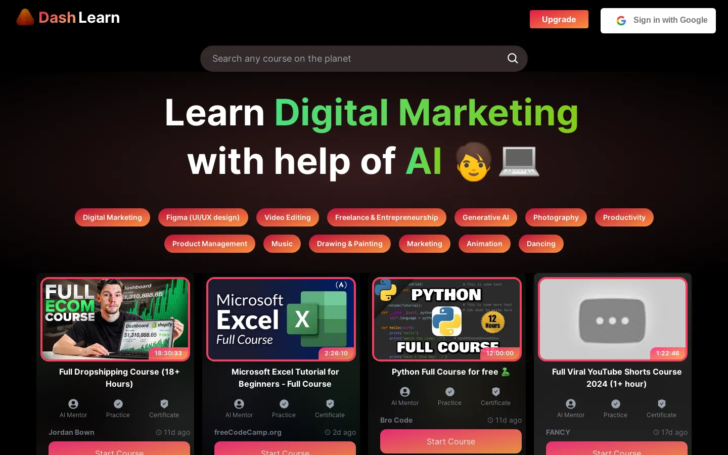 DashLearn - Supercharge Your Learning with AI-Powered YouTube Courses | AIStage