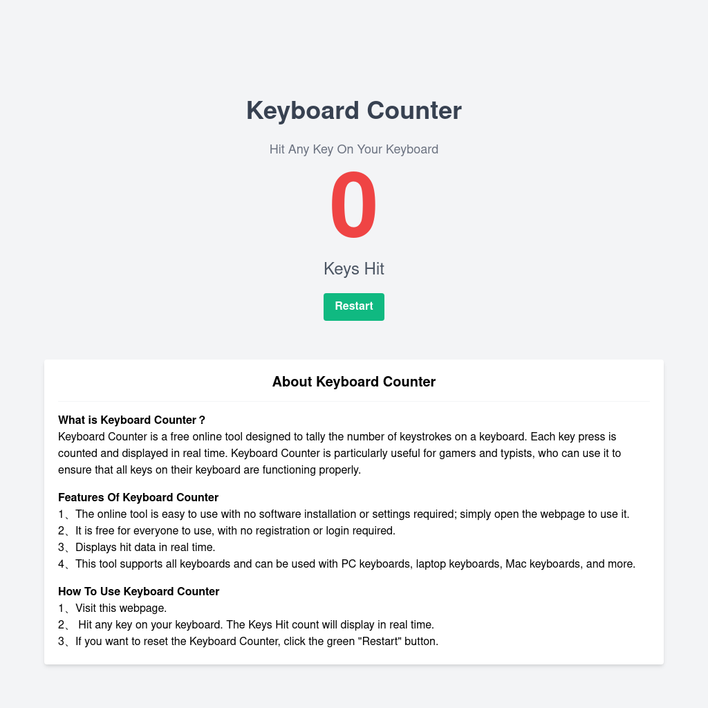Keyboard Counter - Count Keystrokes in Real Time | AIStage