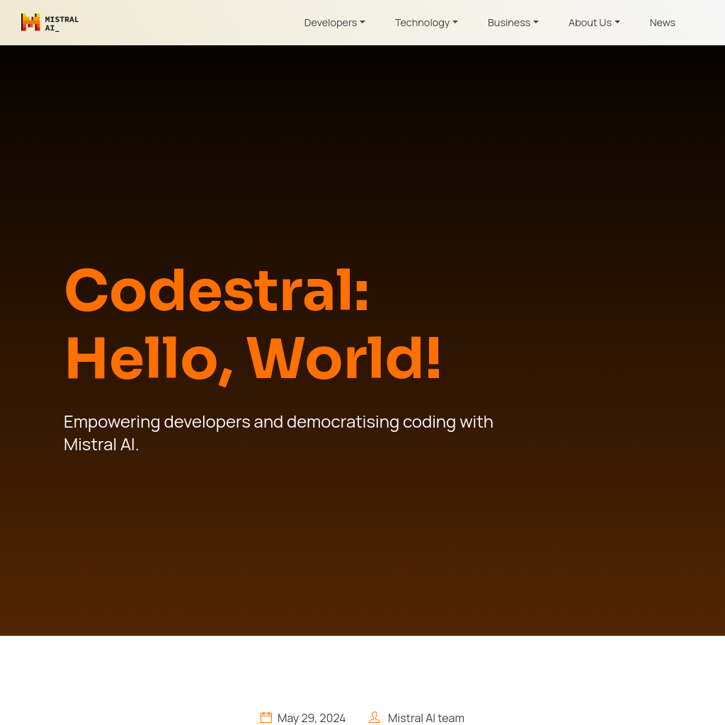 Codestral: Empowering Developers with Mistral AI | Frontier AI in your hands | AIStage