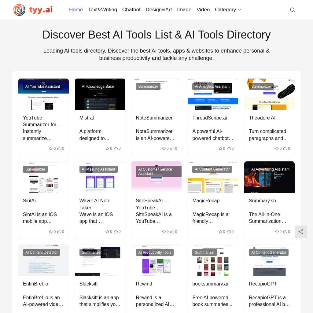 Discover the Best AI Tools List & AI Tools Directory with tyy.ai | AIStage
