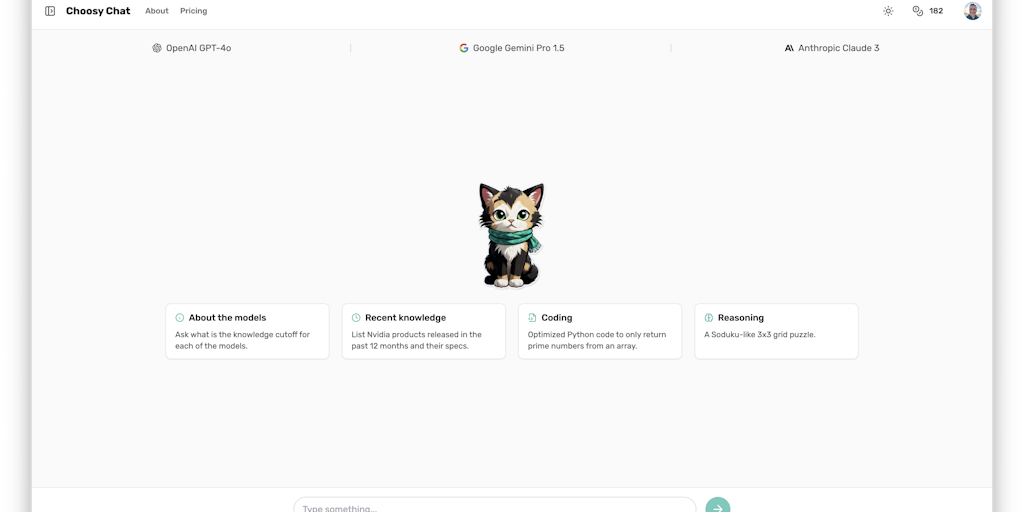 Choosy Chat - Chooses the best answer between from top 3 AIs | AIStage