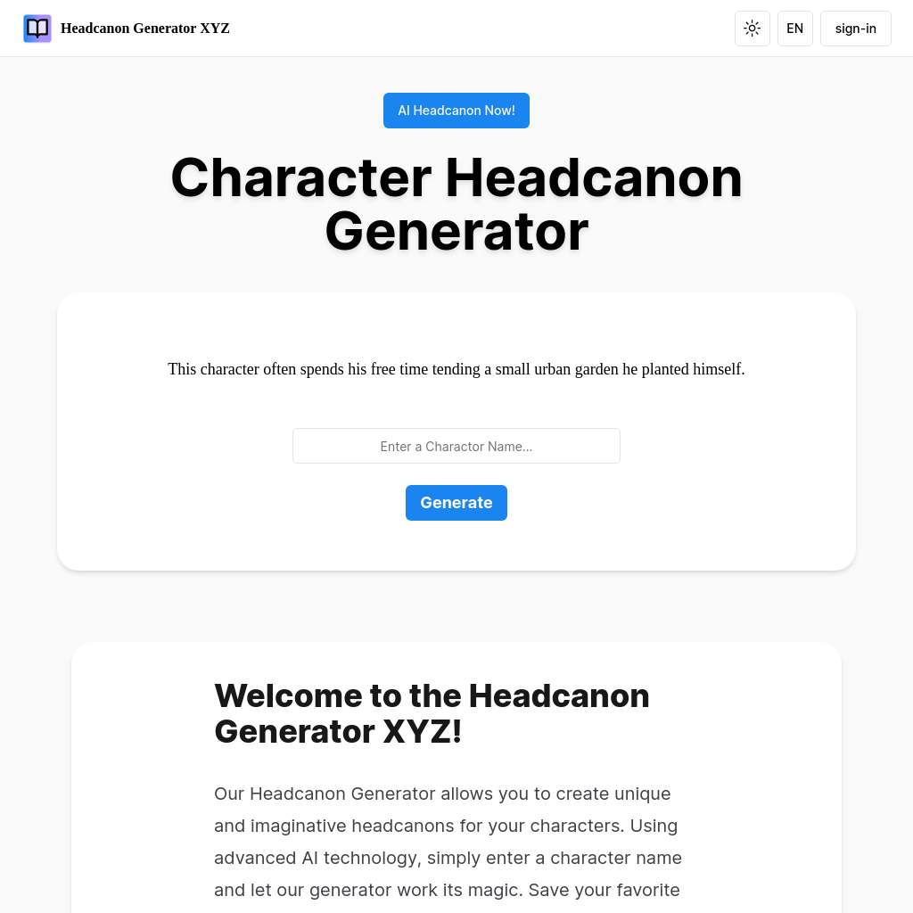 What is Headcannon Generator | AIStage