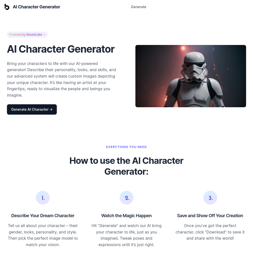 AI Character Generator - Create Custom Characters in Seconds | AIStage