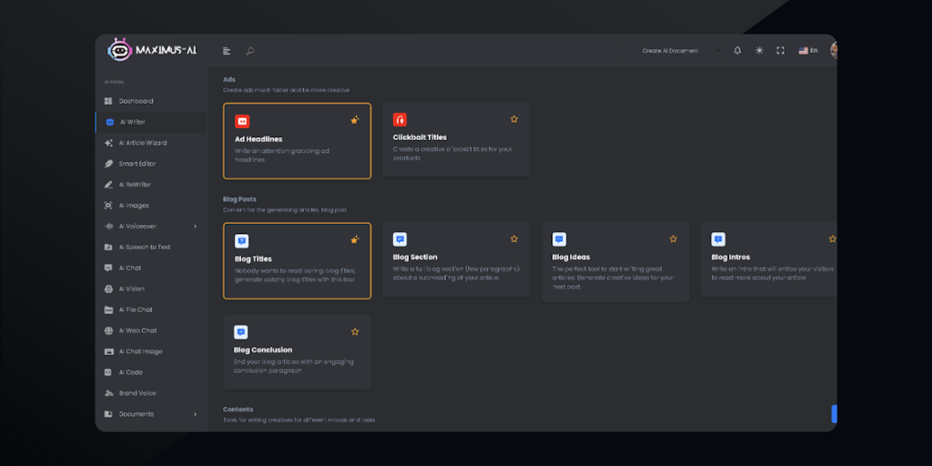 Maximus-AI - All-in-one AI Content Generator | AIStage