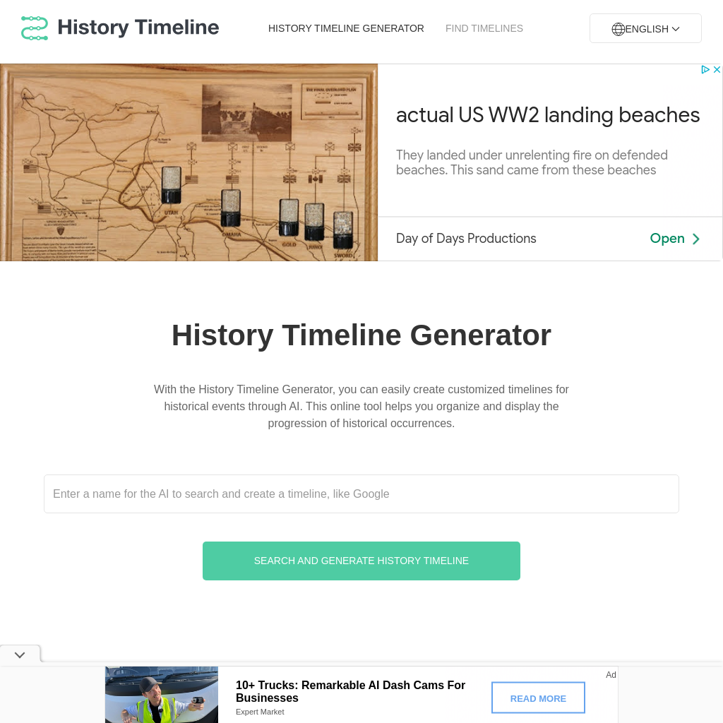 History Timeline Generator - Create Personalized Historical Timelines | AIStage
