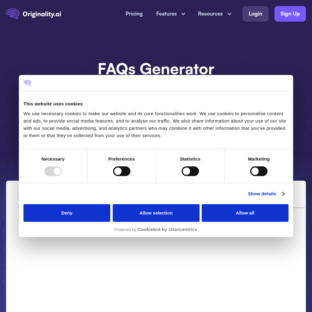 FAQs Generator - Create High-Quality FAQs in Minutes | Originality.ai ...