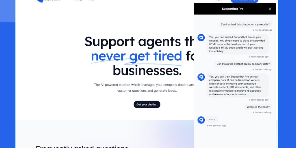 Supportbot Pro, chatbot ChatGPT personalizado para tu sitio web. | AIStage