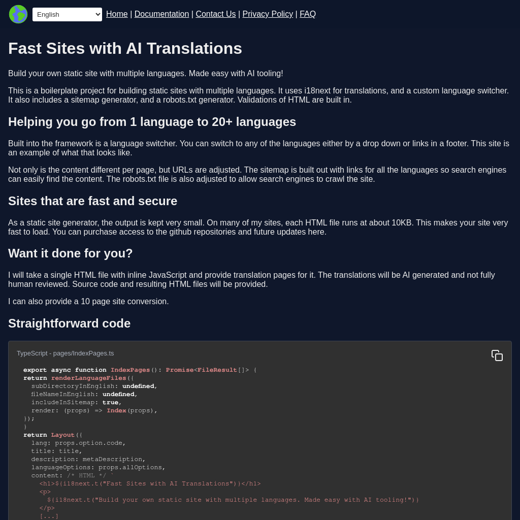 Global Sites - Build Your Own Static Site with Multiple Languages | AIStage