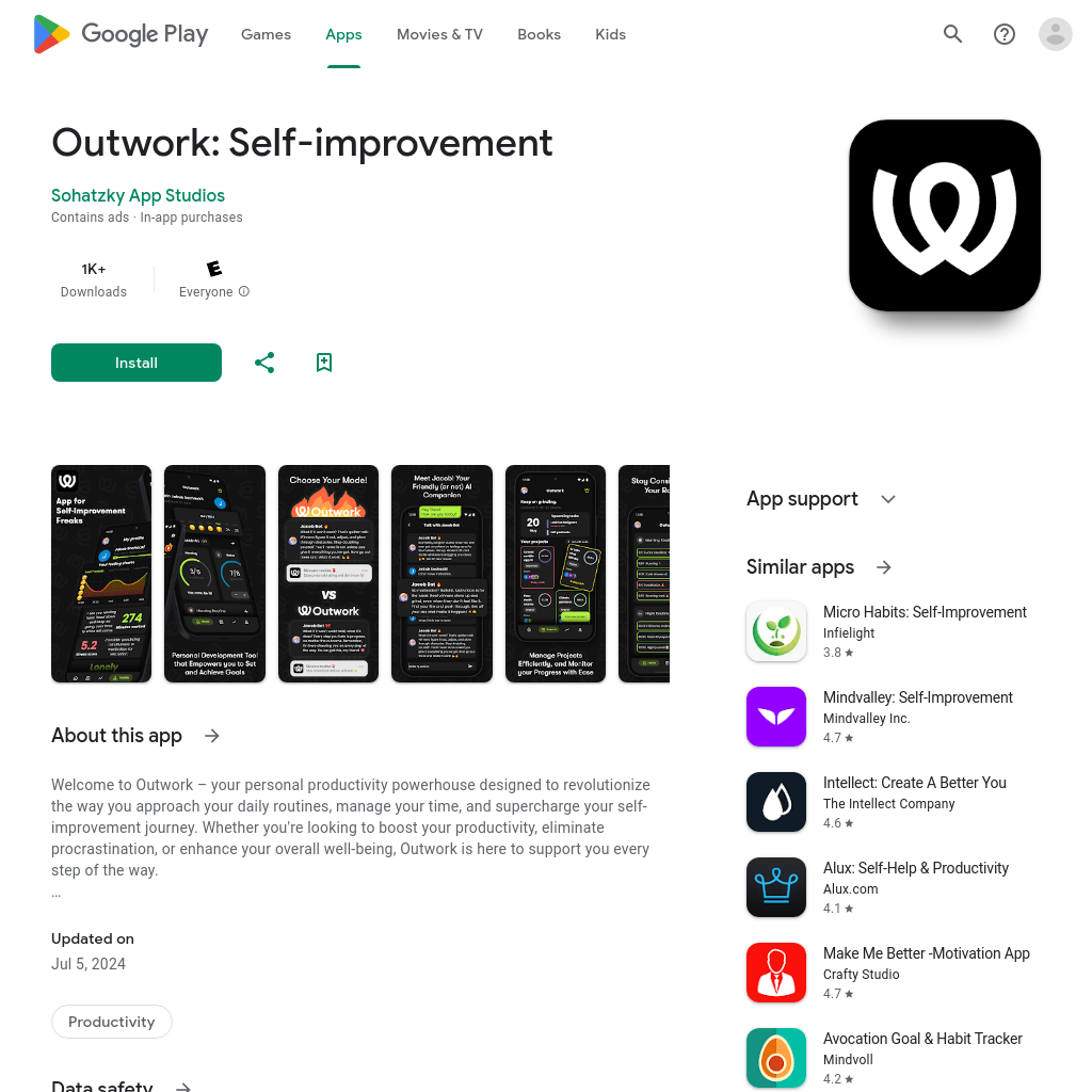 Outwork: The Ultimate Self-Improvement App | AIStage