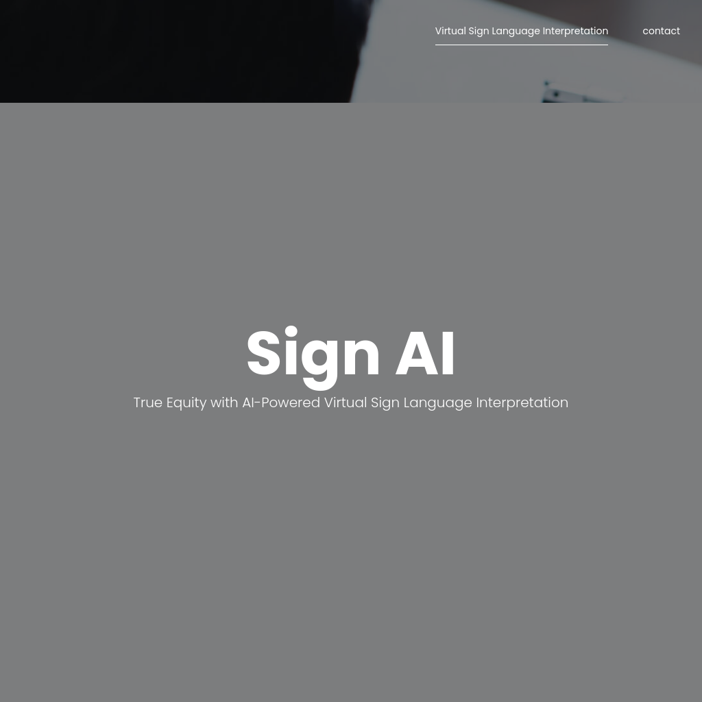 Sign AI - Virtual Sign Language Interpretation | AIStage
