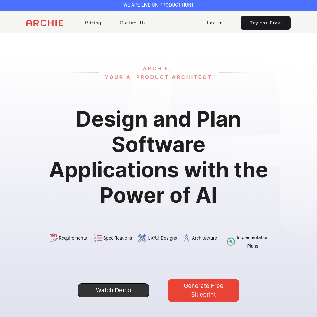 Archie - Design and Plan Software Applications with the Power of AI ...