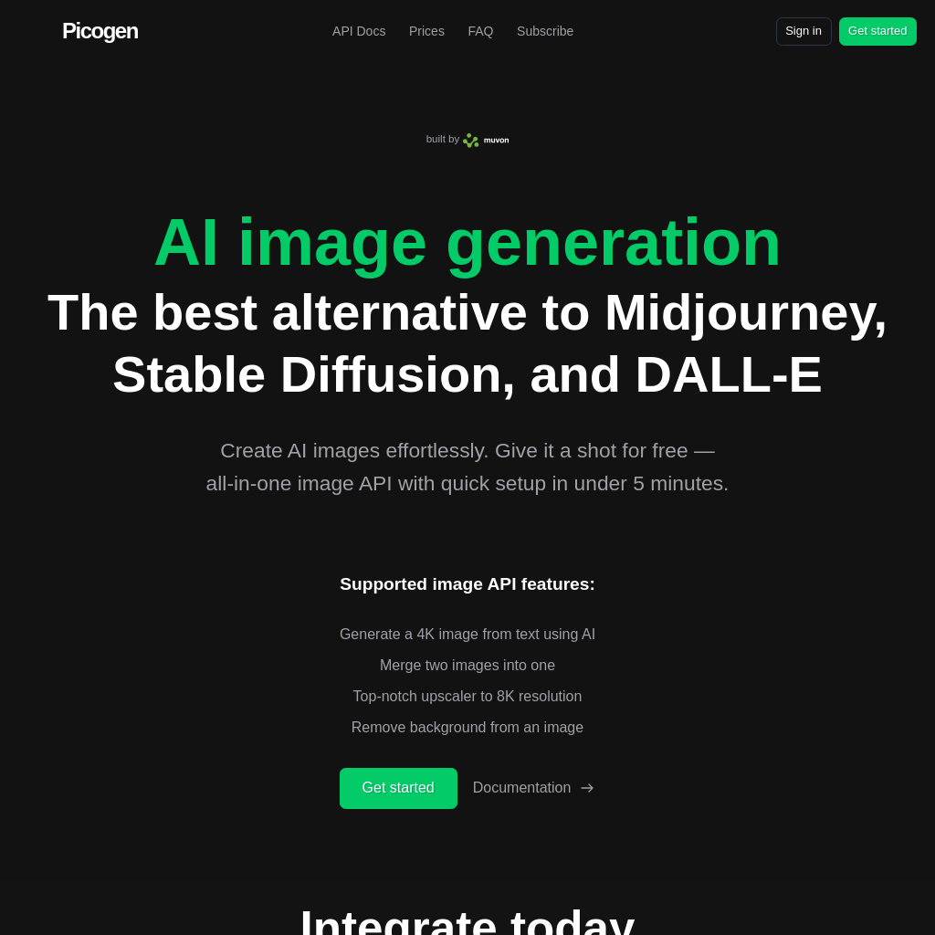 Picogen - AI Image Generation API | Best Alternative to Midjourney, Stable Diffusion | AIStage