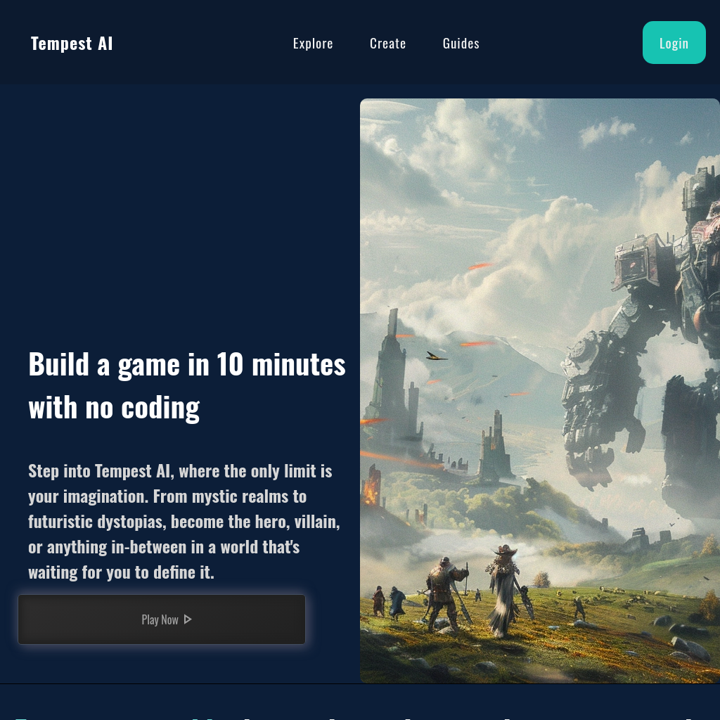 Tempest AI - Build Infinite RPG Games in Minutes | Tempest Engine | AIStage