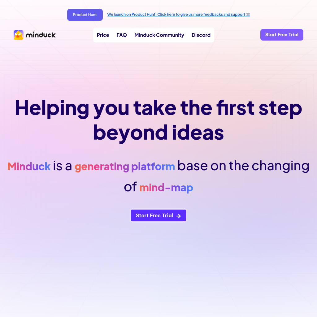 Minduck AI - Turn Thoughts into Creation with Mind-Map Changing | AIStage