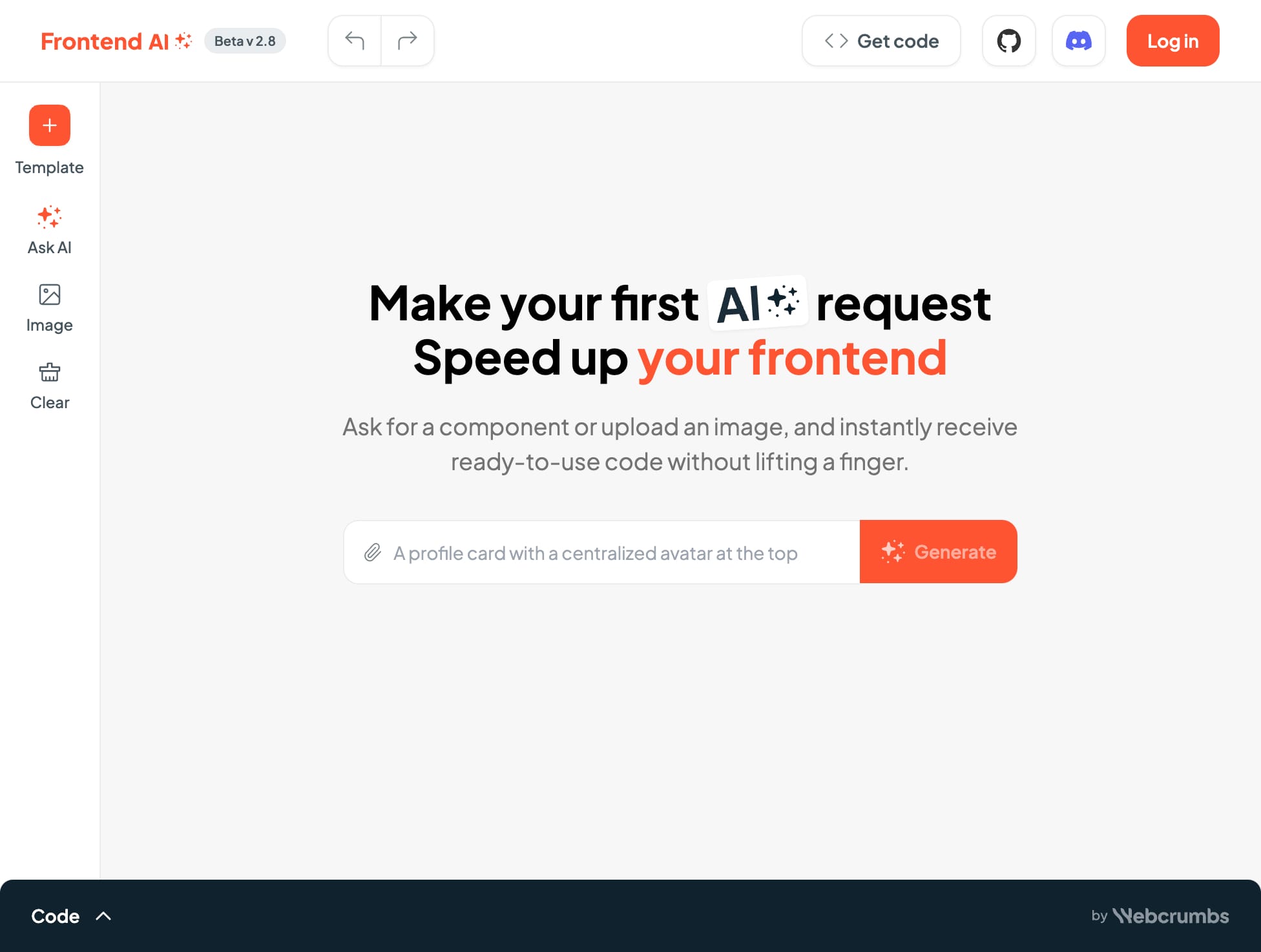 Frontend AI - Generate UI Code from Prompts or Images | AIStage