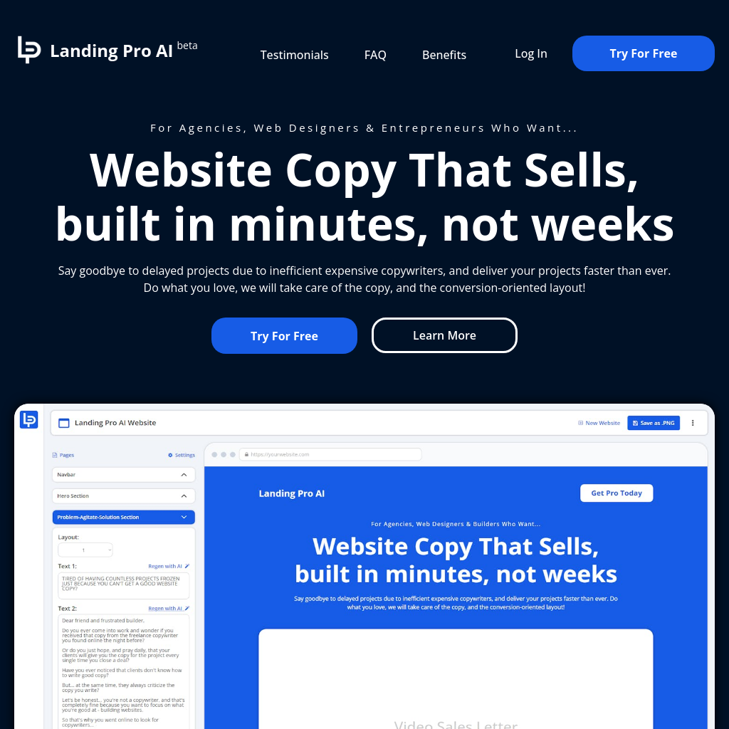 LandingPro AI - Website Copy That Actually Sells | AIStage